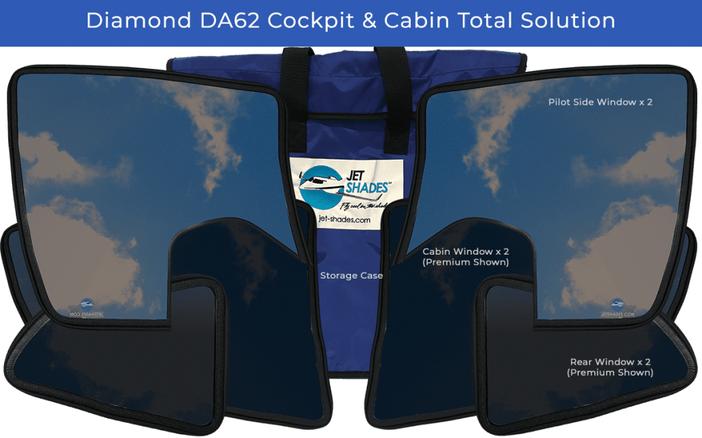 Diamond DA62 Cockpit + Cabin Sun Protection Solutions | Jet Shades