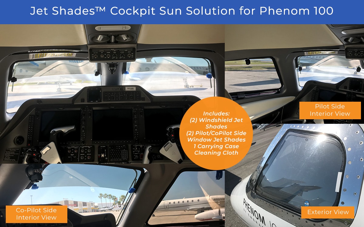 Phenom 100 Cockpit Sun Solutions | Jet Shades